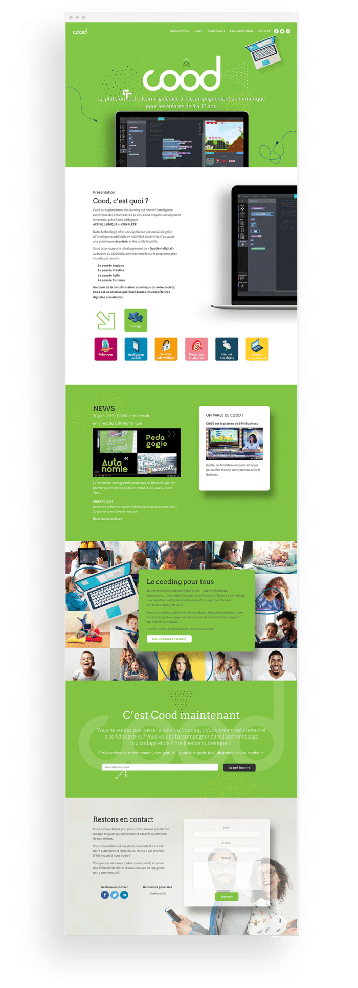 Cood • Design du site vitrine • Portfolio de Marie Freyburger